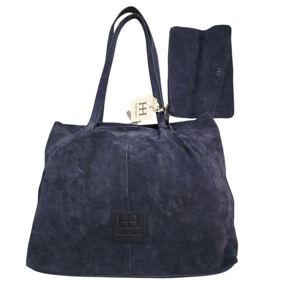 Haute Hippie | Bags | Rare Color Haute Hippie Navy Butter Suede Tote ...